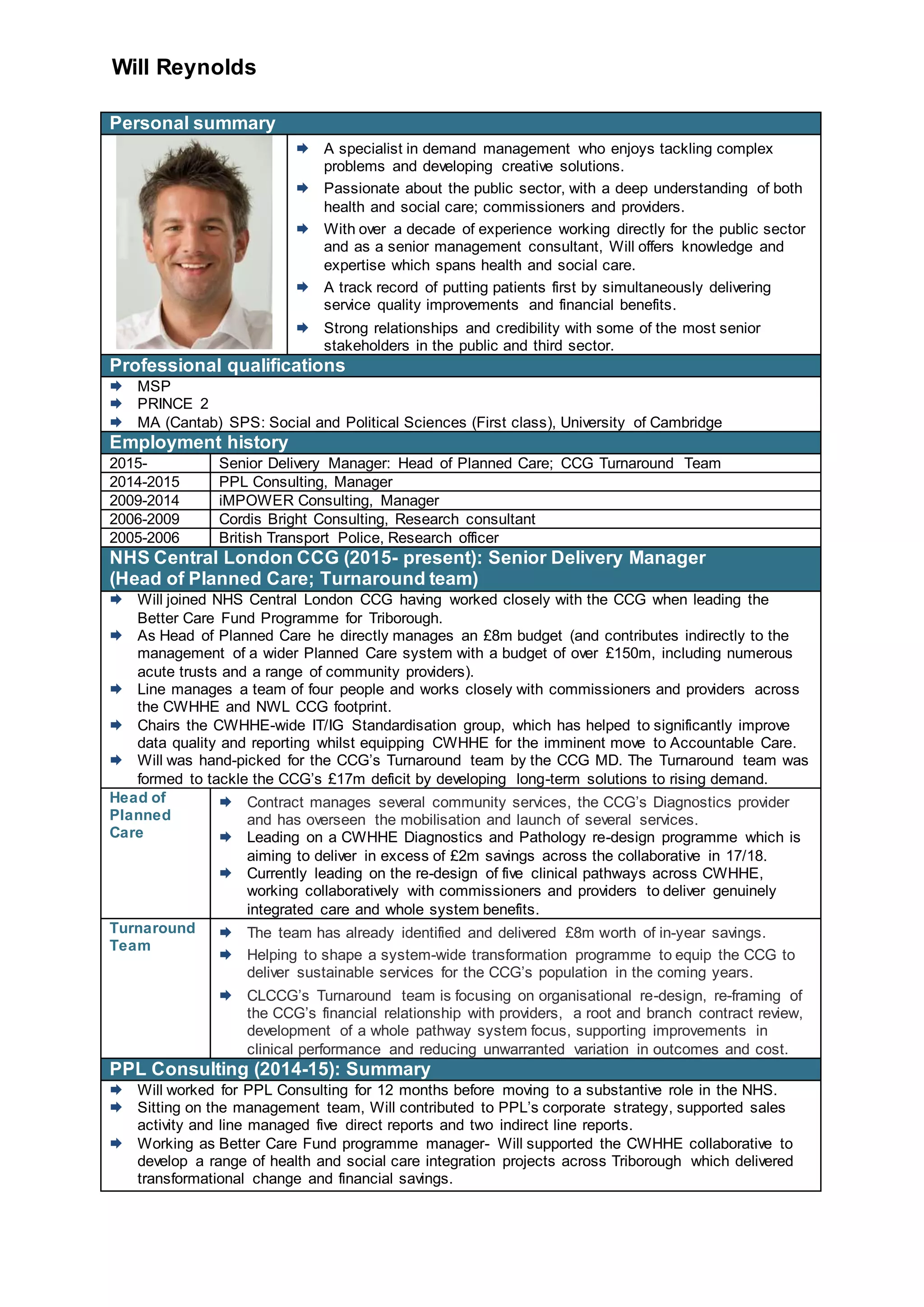 Will Reynolds CV 2016 v4 | DOCX