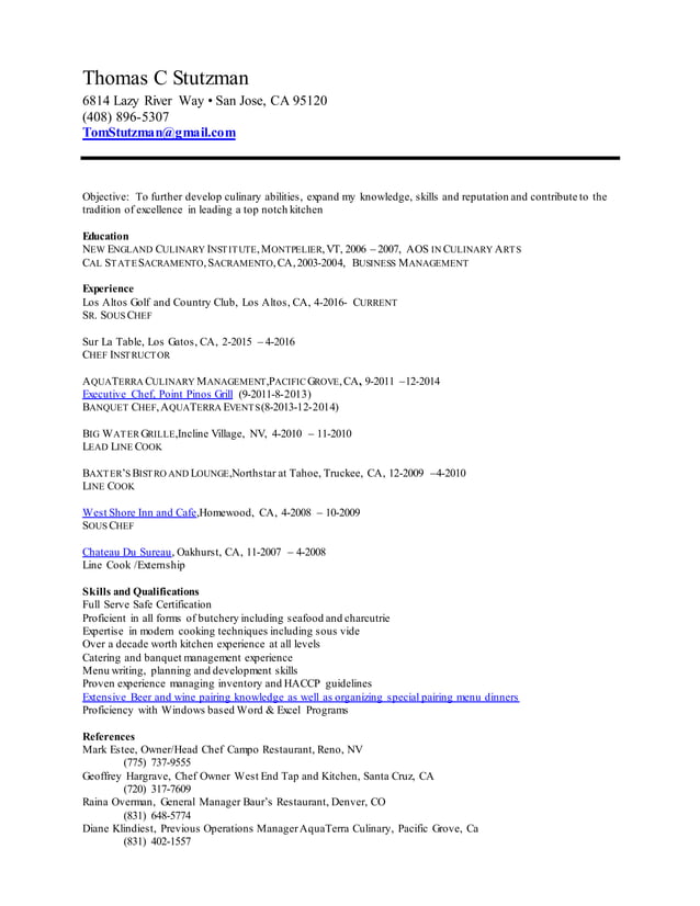 Tom Stutzman Res 2016 | PDF