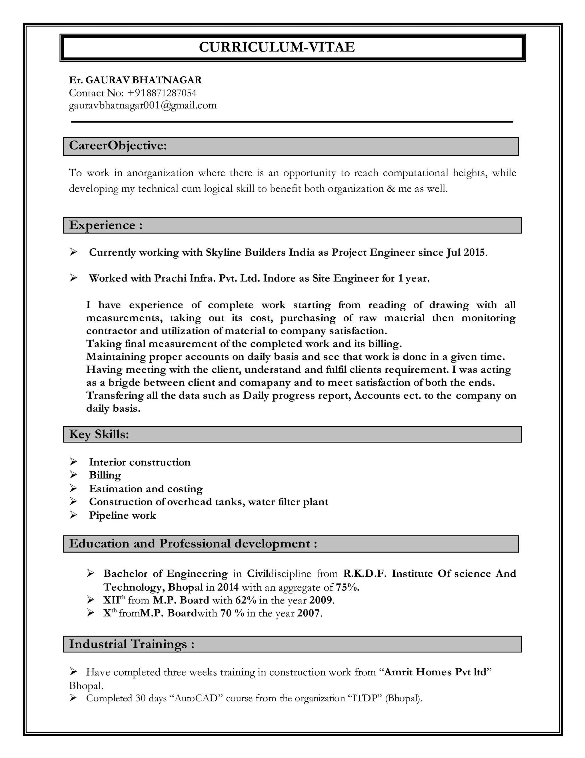Gaurav CV | PDF