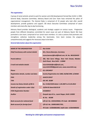 Annual Report 2011-2012 - Nav Shristi | PDF