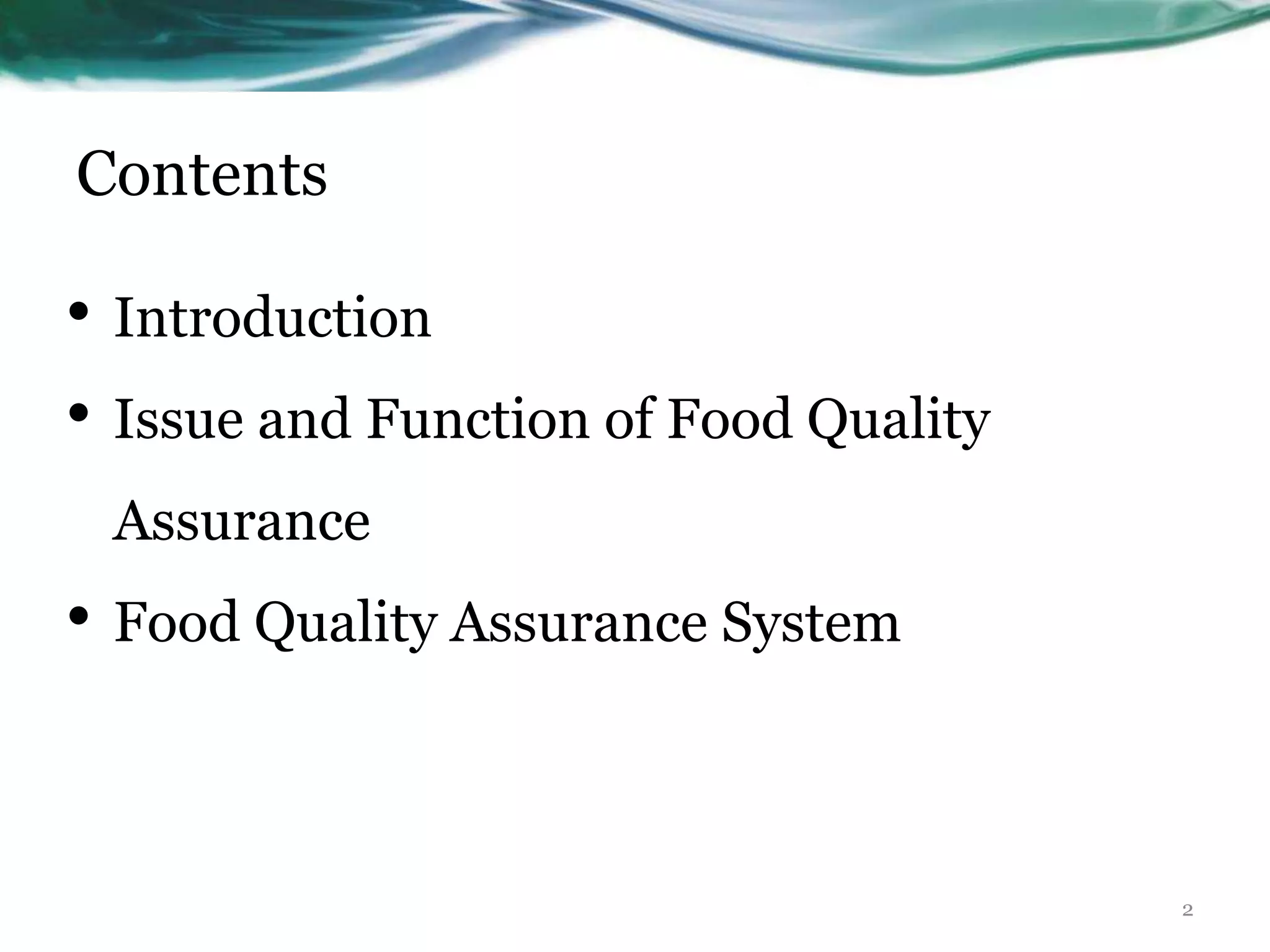Food Safety And Quality Assurance | PPTX
