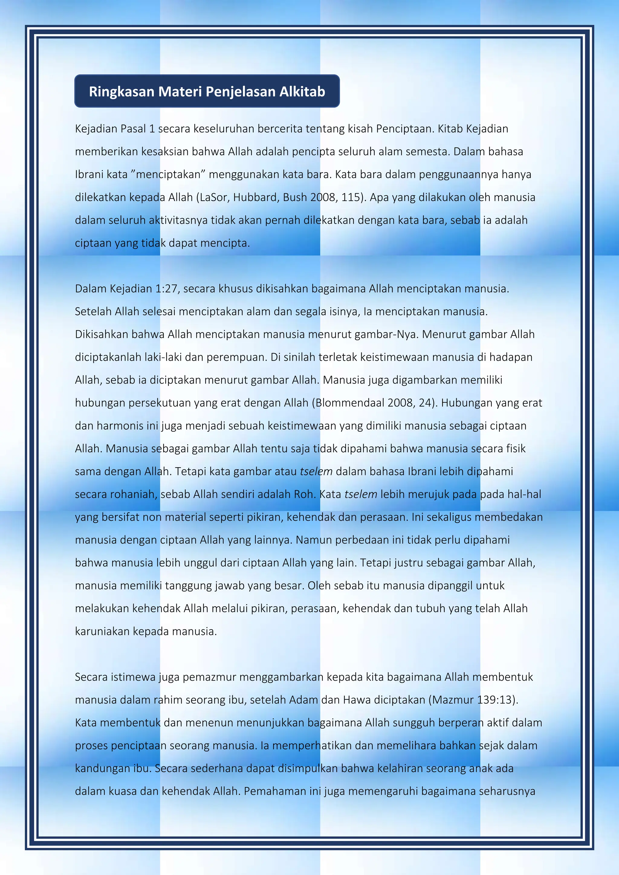 Modul Ajar Agama Kristen Fase A Kurikulum Merdeka | DOCX