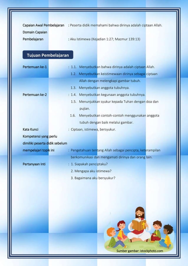 Modul Ajar Agama Kristen Fase A Kurikulum Merdeka | DOCX