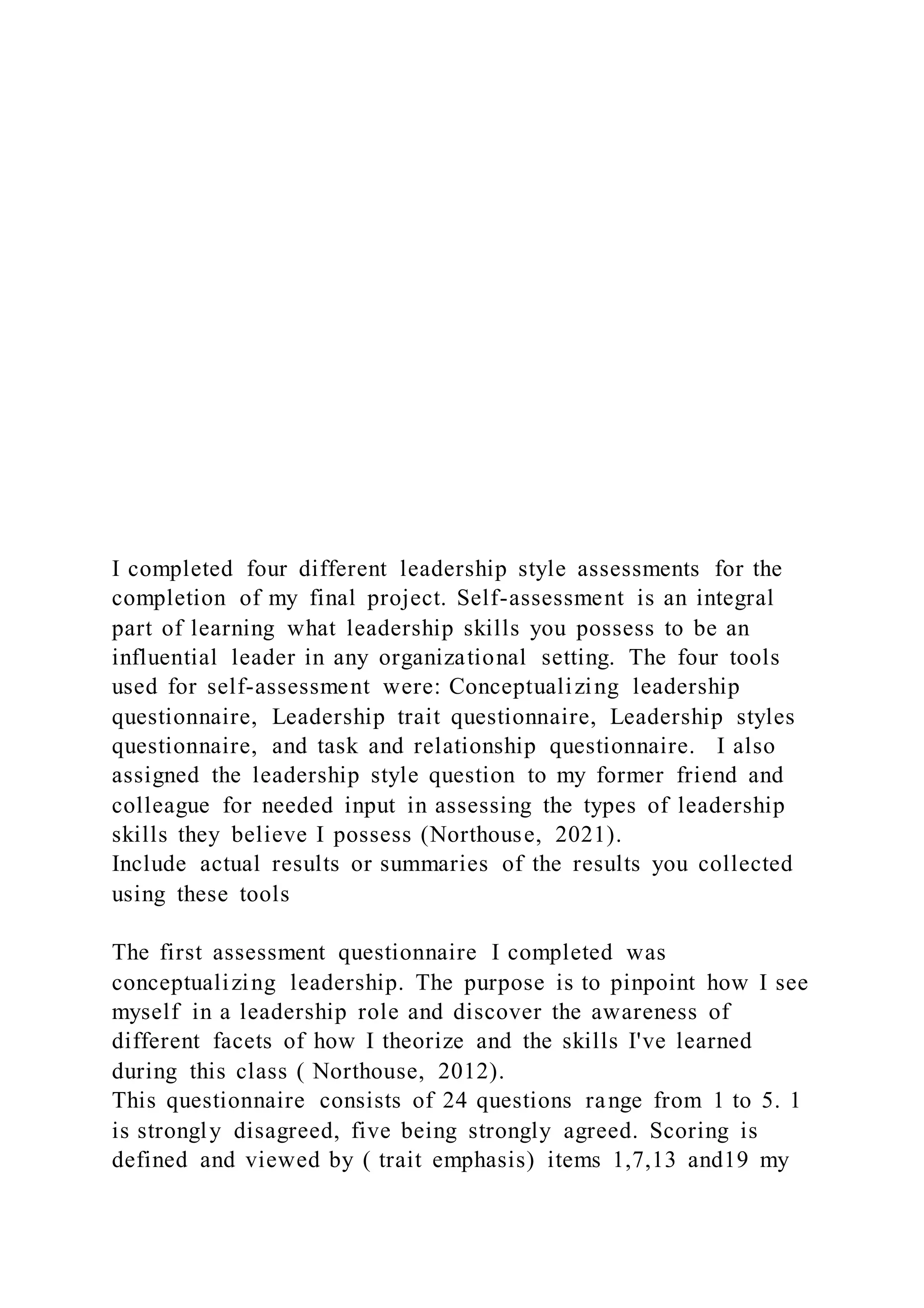 1Final Project Leadership Assessment | DOCX