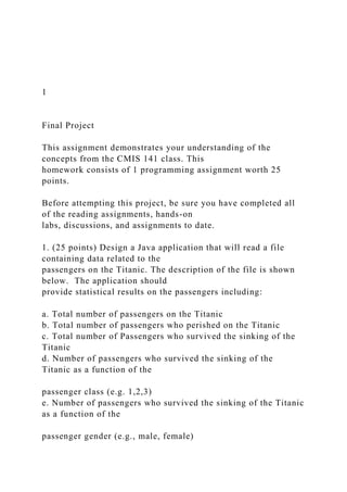 1 Final Project This assignment demonstrates your u.docx