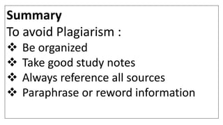 references and plagiarism | PPTX