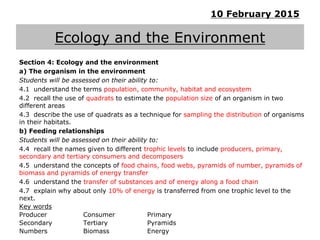 Sampling and Ecosystems | PPT | Biological Sciences | Science