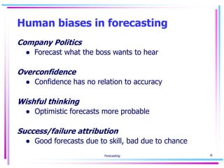 Forecasting Ppt Lecture note: Forecasting involves making predictions ...