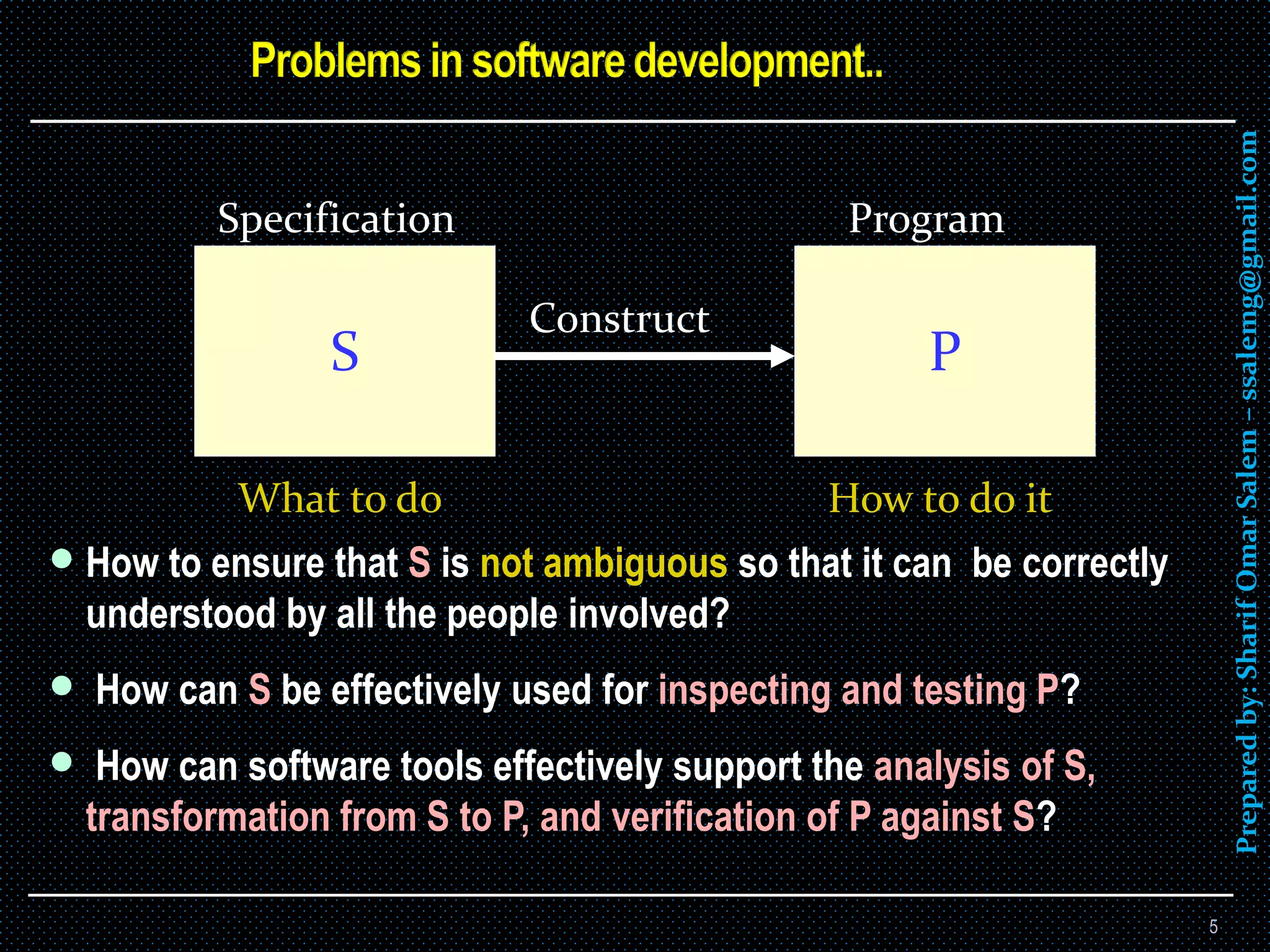 #1 formal methods – introduction for software engineering | PPTX