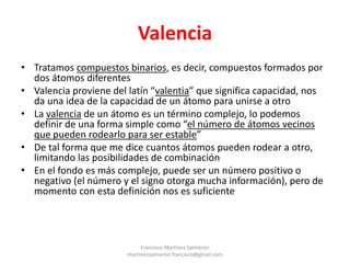 Formulación inorgánica (1/11): Valencia | PPTX