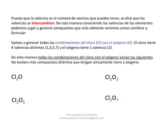 Formulación inorgánica (1/11): Valencia | PPTX