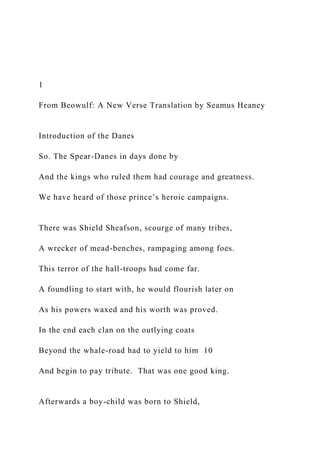 1 From Beowulf A New Verse Translation by Seamus Heaney .docx | Arms ...