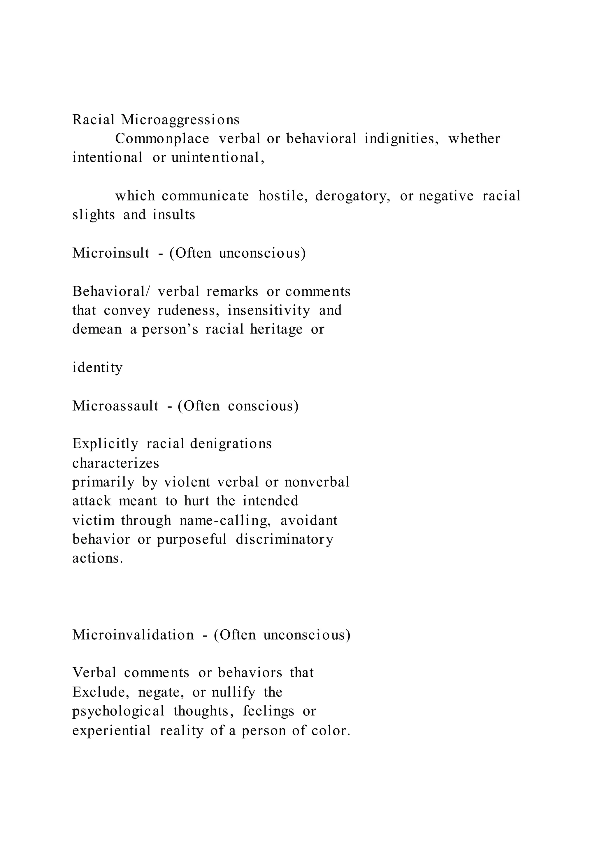 1 from RACIAL MICROAGGRESSIONS IN EVERYDAY LIFE Ameri | PDF