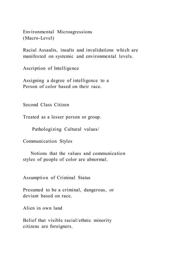 1 from RACIAL MICROAGGRESSIONS IN EVERYDAY LIFE Ameri | PDF