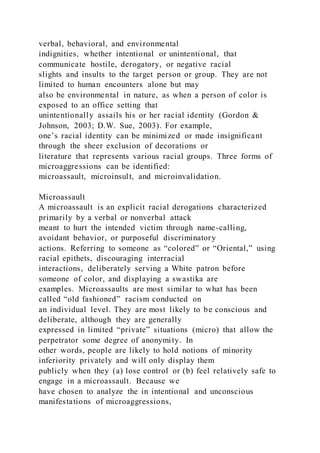 1 from RACIAL MICROAGGRESSIONS IN EVERYDAY LIFE Ameri | PDF