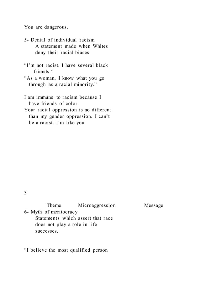 1 from RACIAL MICROAGGRESSIONS IN EVERYDAY LIFE Ameri | PDF