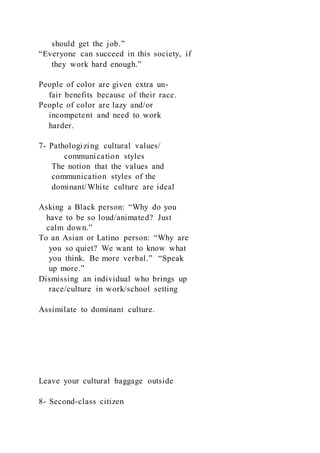 1 from RACIAL MICROAGGRESSIONS IN EVERYDAY LIFE Ameri | PDF