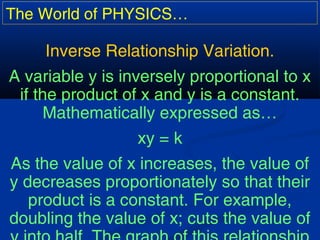 1g physics (qty relationships) | PPT