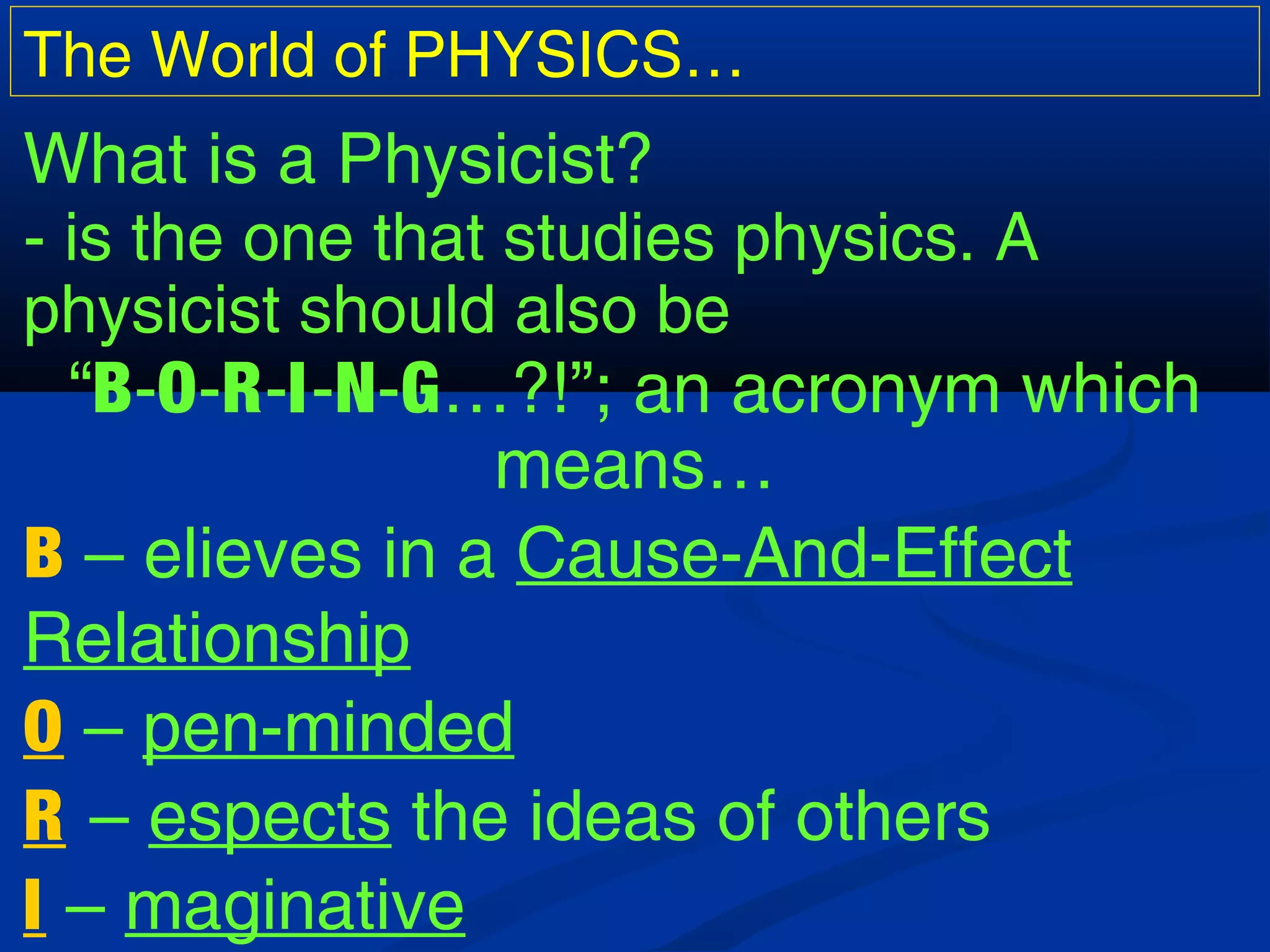 Physics (qty relationships) | PPT