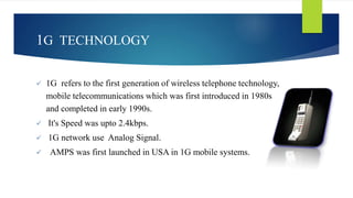 Wireless technology 1g 2g 3g 4g | PPTX | Internet | Computing