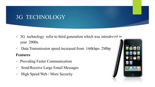 Wireless technology 1g 2g 3g 4g | PPTX | Internet | Computing