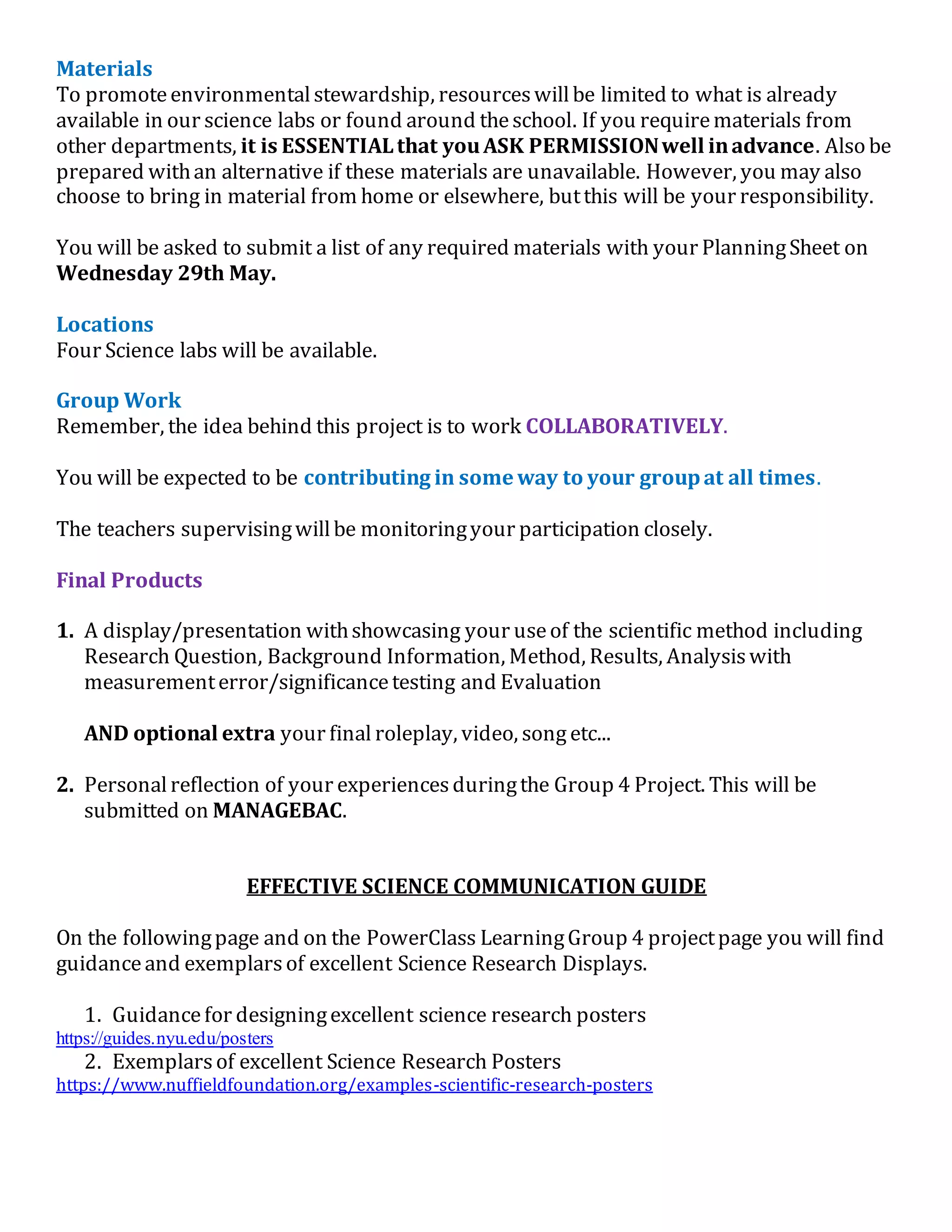 IBDP Group 4 Project Bad science Student Overview | DOCX