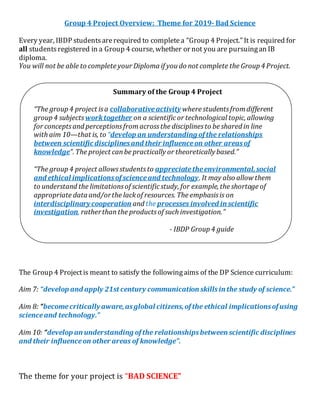 IBDP Group 4 Project Bad science Student Overview | DOCX