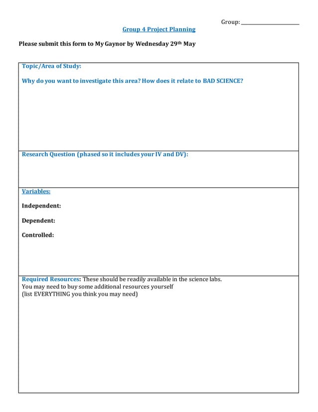 IBDP Group 4 Project Student Planning Sheet | DOCX