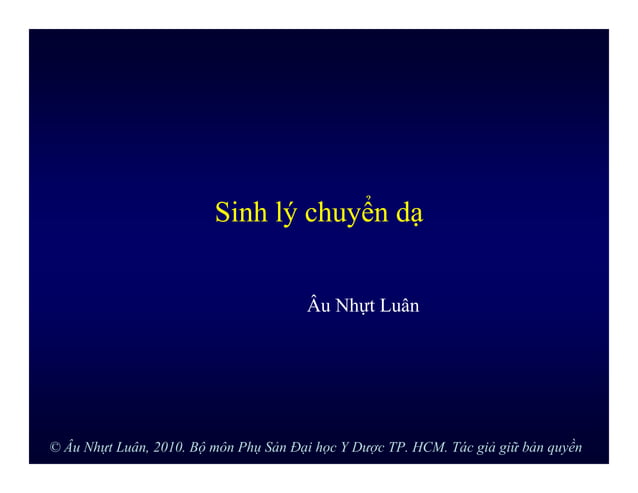 SINH LÝ CHUYỂN DẠ | PDF