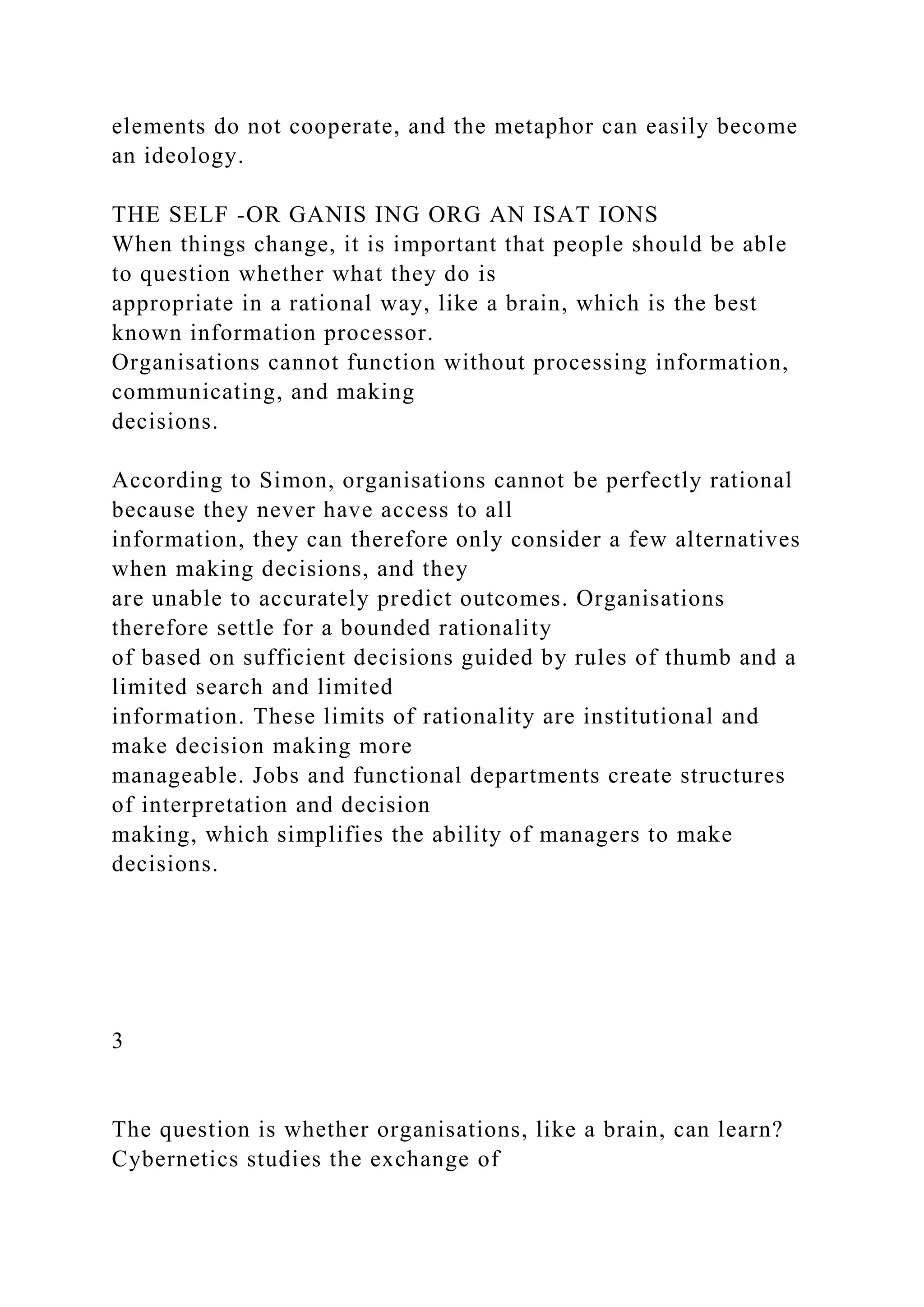 1 Gareth Morgan’s Organisational Metaphors PER S .docx