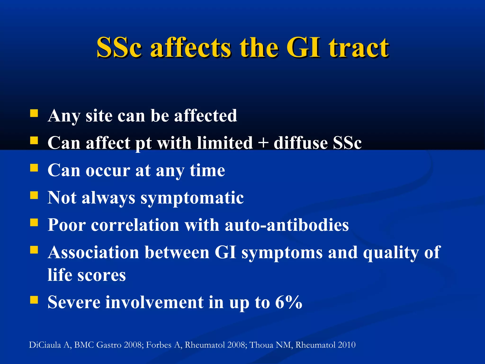 1 gastrointestinal manifestations of systemic sclerosis | PPT