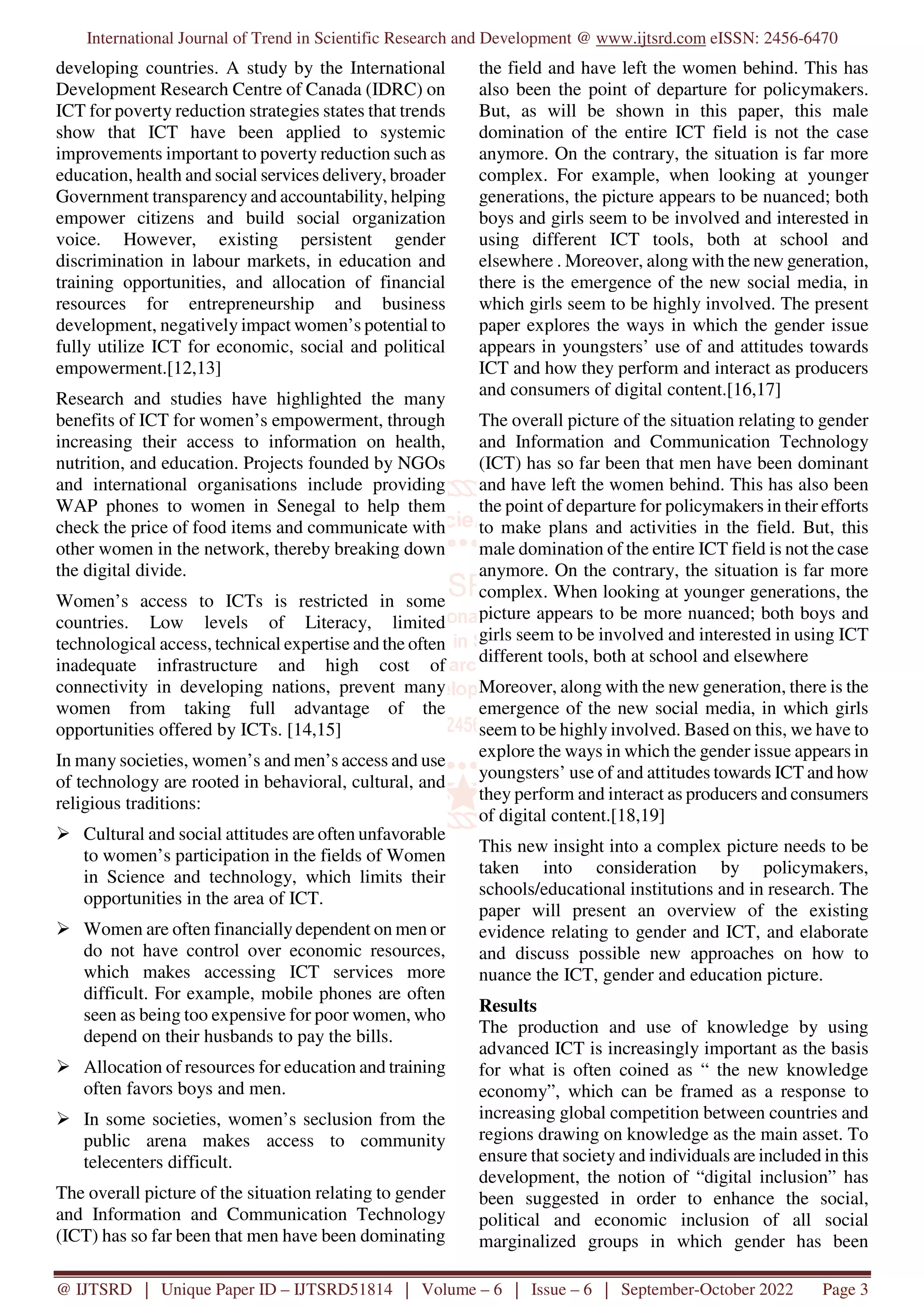 Gender Impact of ICT in Education | PDF