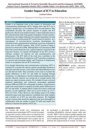 Gender Impact of ICT in Education | PDF