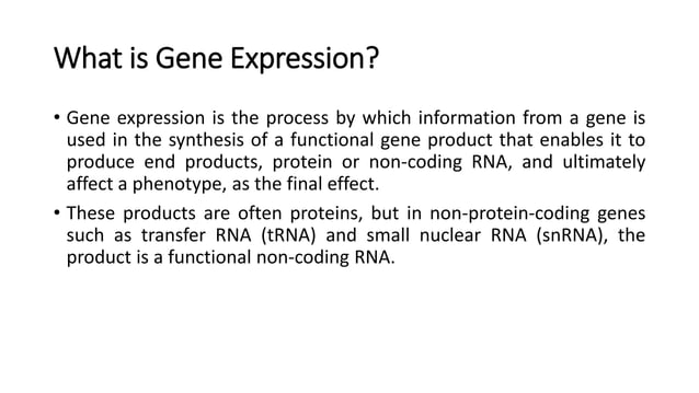 gene expression traditional methods | PPTX | Chemistry | Science