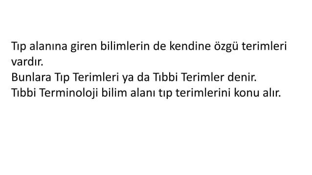 TIBBİ TERMİNOLOJİ | PPT