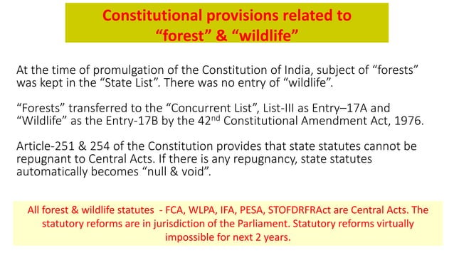 1 General Constitution & Non Forest Land under Forest Conservation Act ...