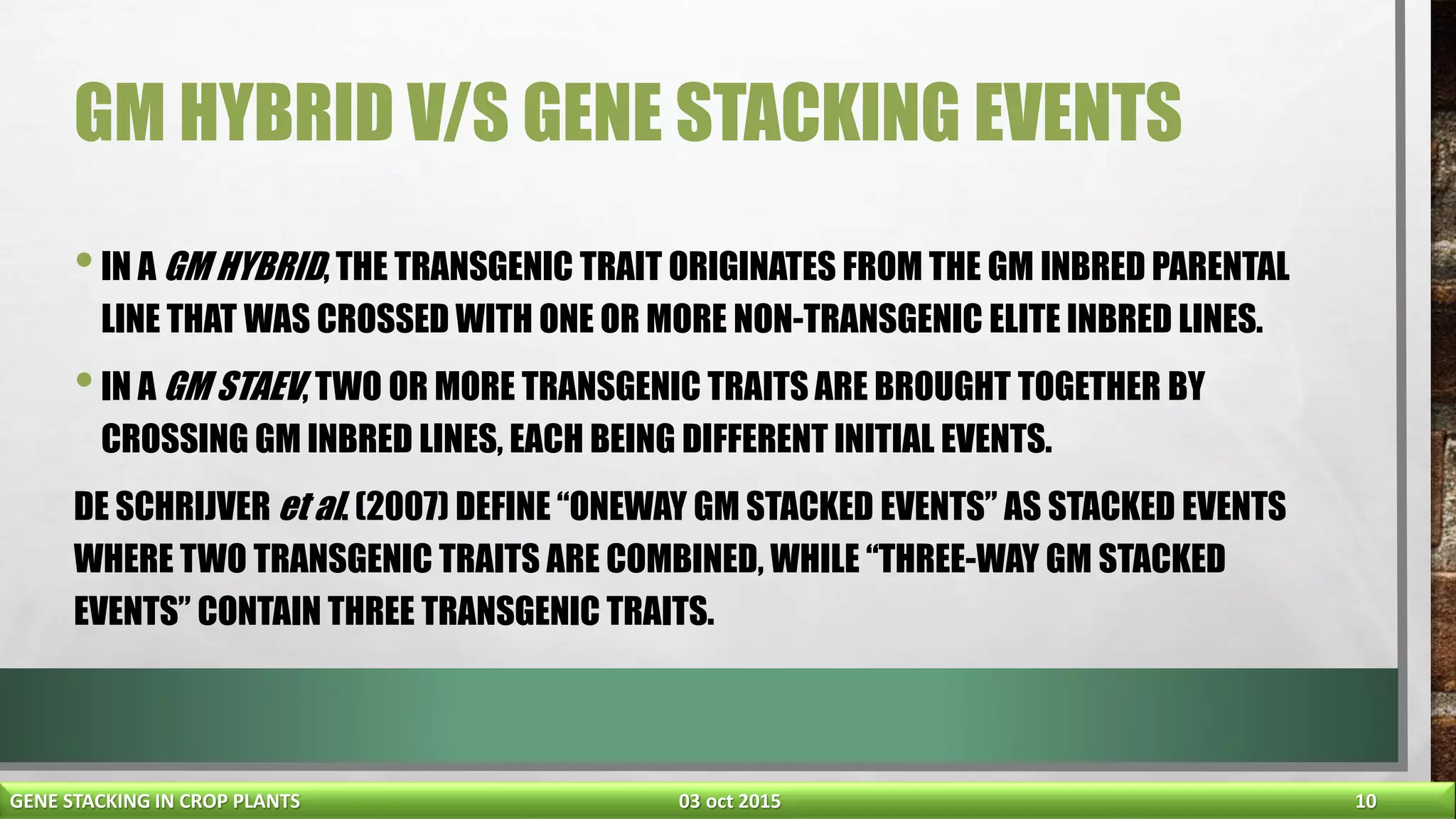 gene stacking in crop plants final | PPTX