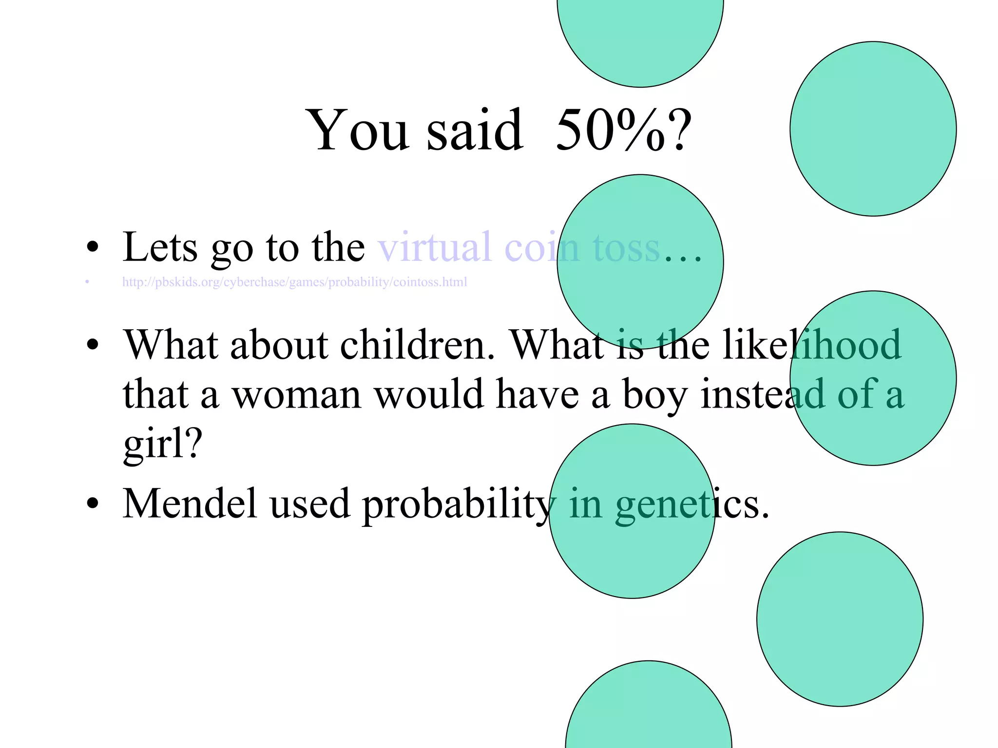 Probability, Mendel, and Genetics Powerpoint | PPT