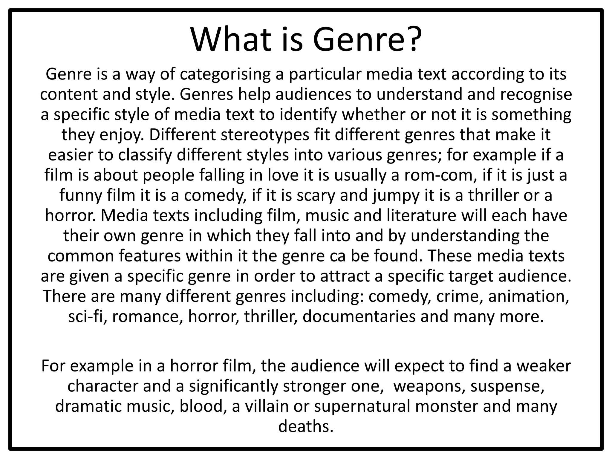 Genre Investigation | PPT