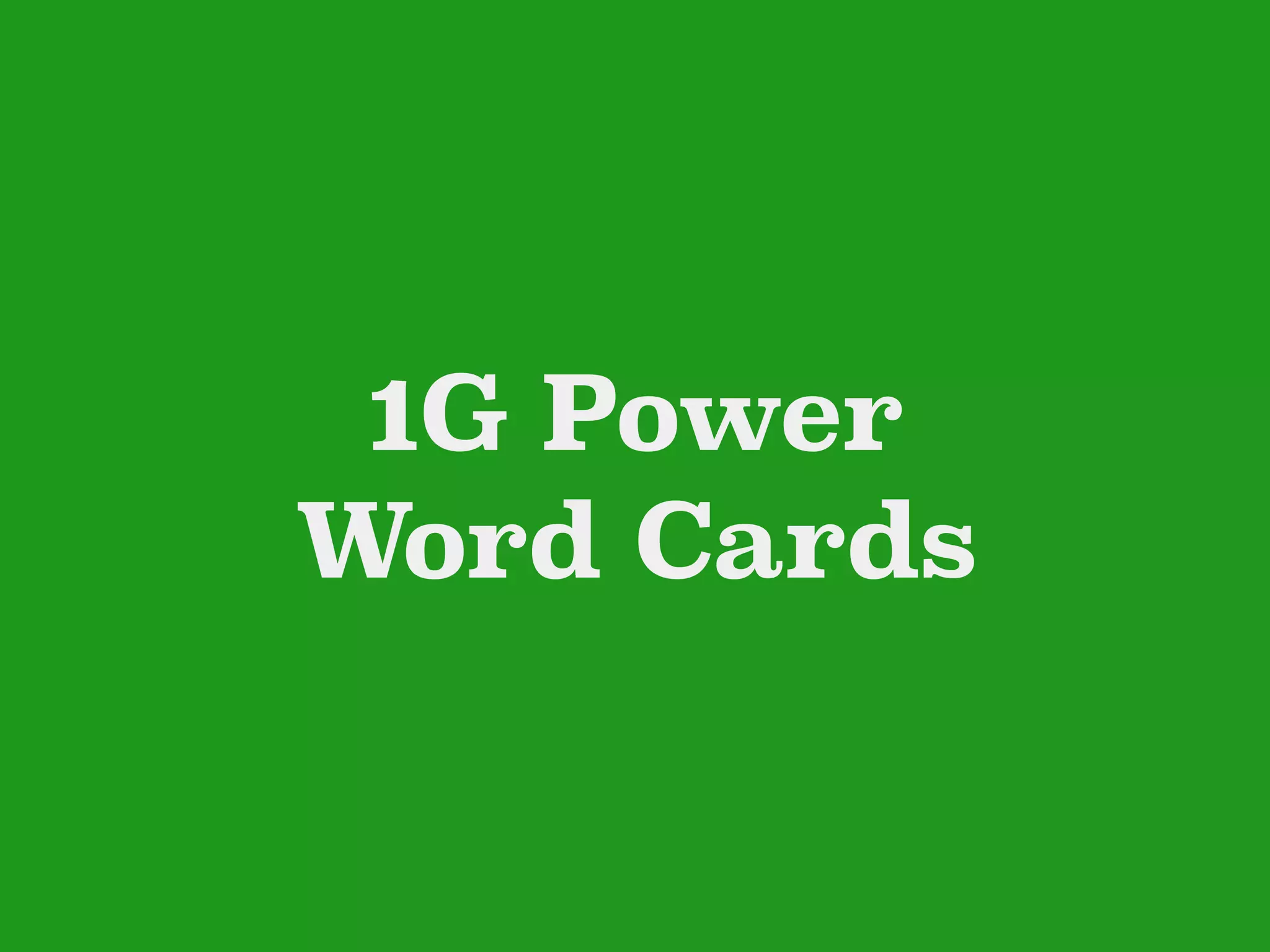 Green Level 1 Words | PDF