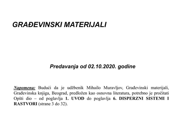 Građevinski materijali | PPT