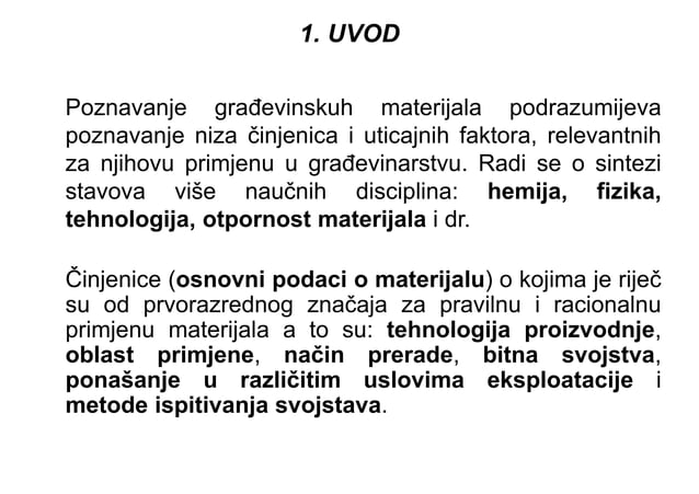 Građevinski materijali | PPT