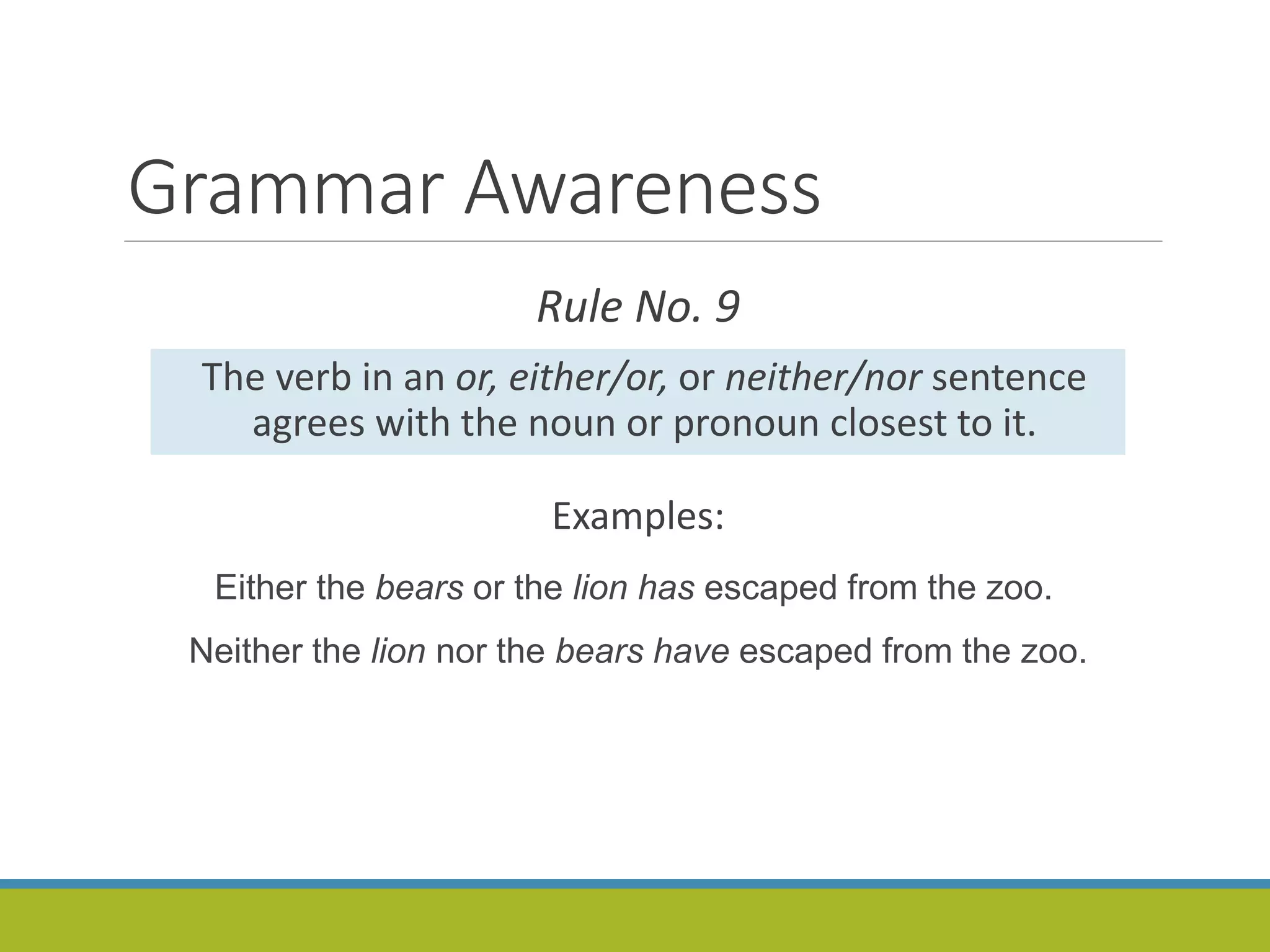 Grammar Awareness (Language Curriculum) | PPTX