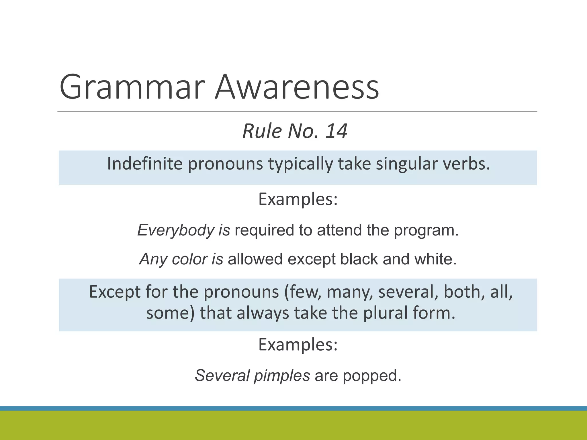 Grammar Awareness (Language Curriculum) | PPTX