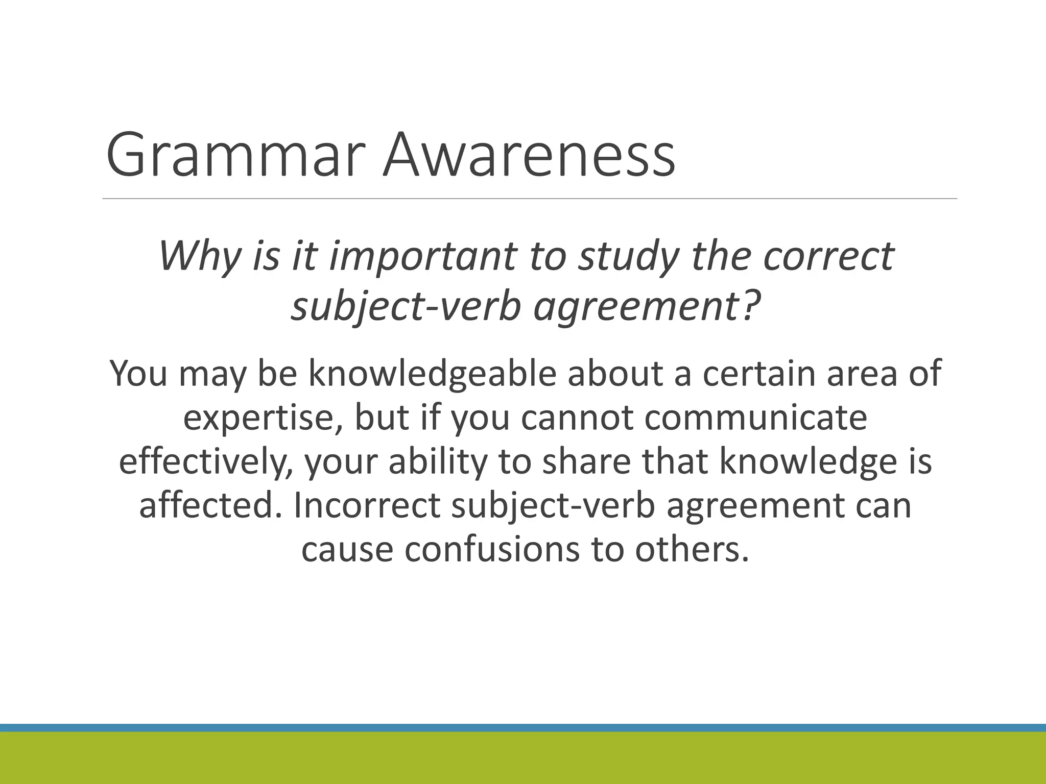 Grammar Awareness (Language Curriculum) | PPTX