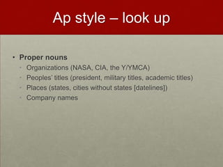 Lecture 1: AP Style & Grammar | PPT
