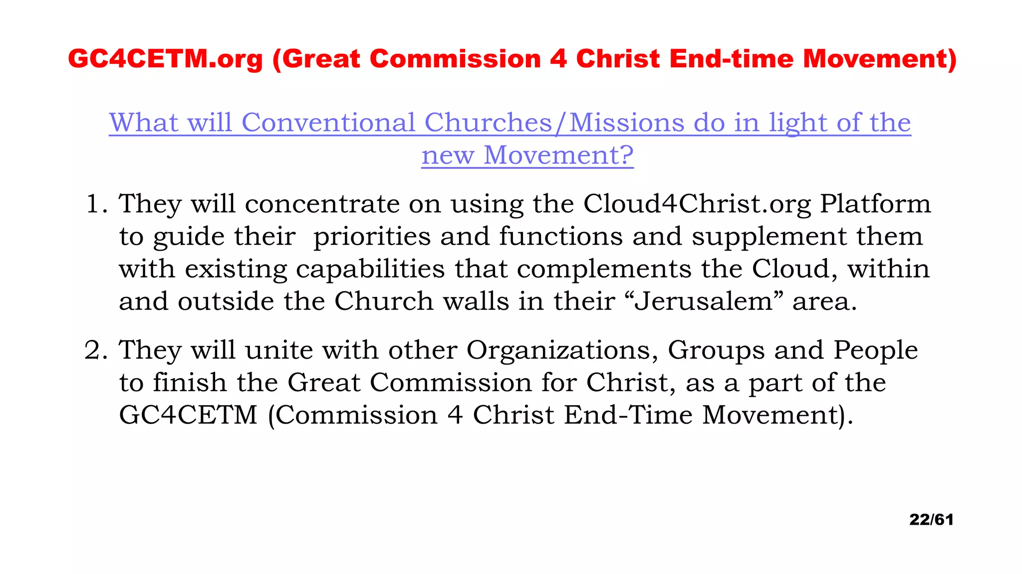 Great Commission 4 Christ End-Time Movement | PPSX