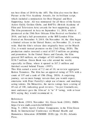 1 Green Book Film Analysis Sugiarto Mulj | PDF