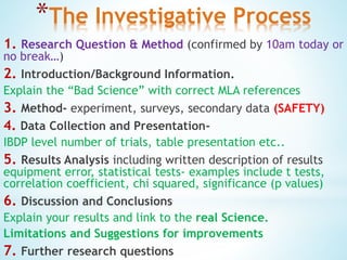 IBDP Group 4 Project: Bad Science Implementation Phase | PPTX ...