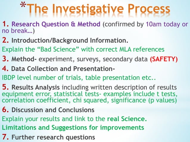 IBDP Group 4 Project: Bad Science Implementation Phase | PPTX ...